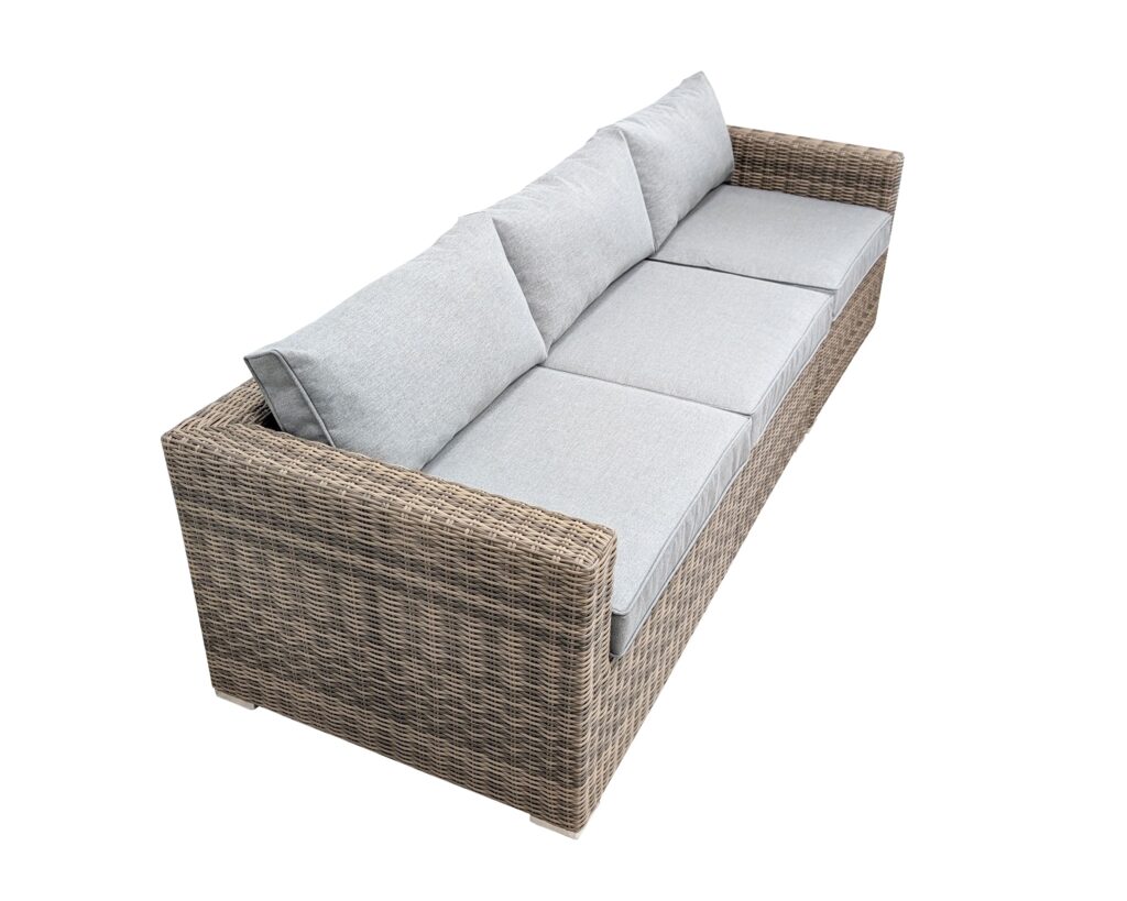 Rengard JENNY Rattan Modular 3 Seater Sofa Set with Gas Fire Pit Table ...
